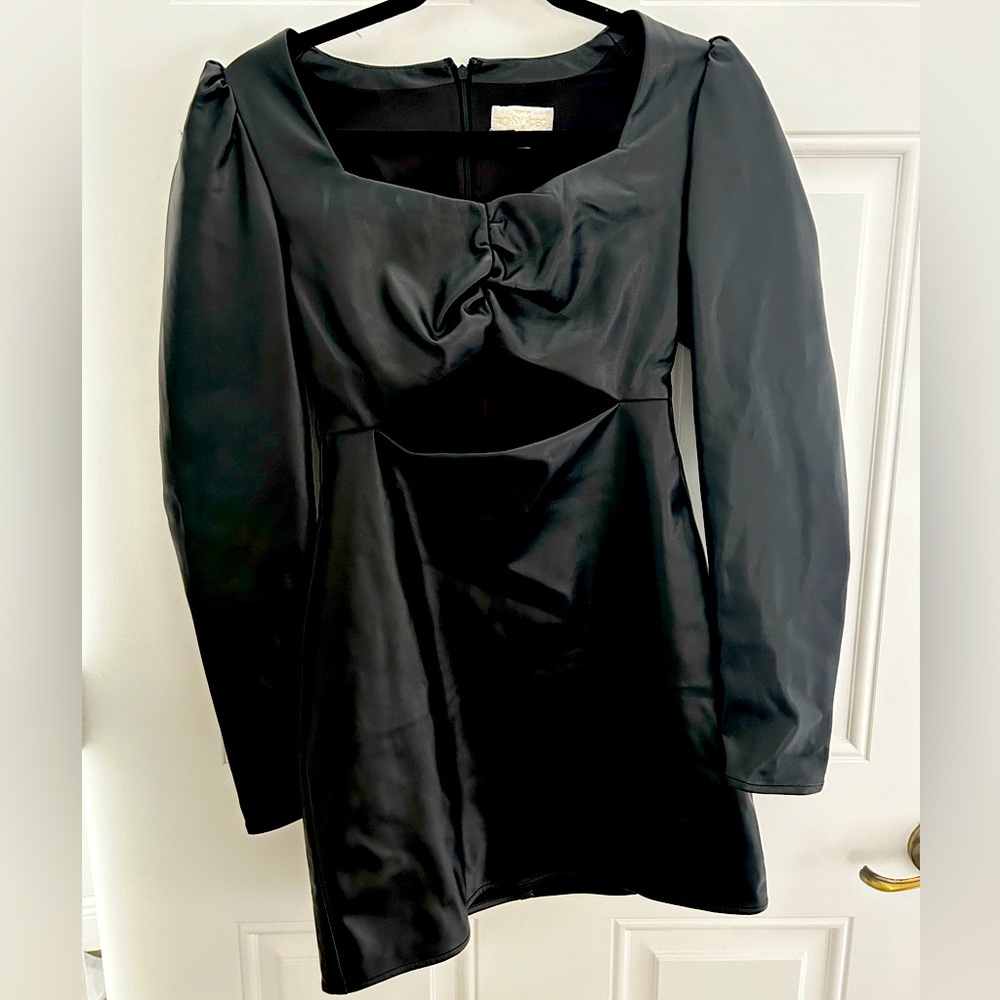 Black Faux Leather Dress Gem